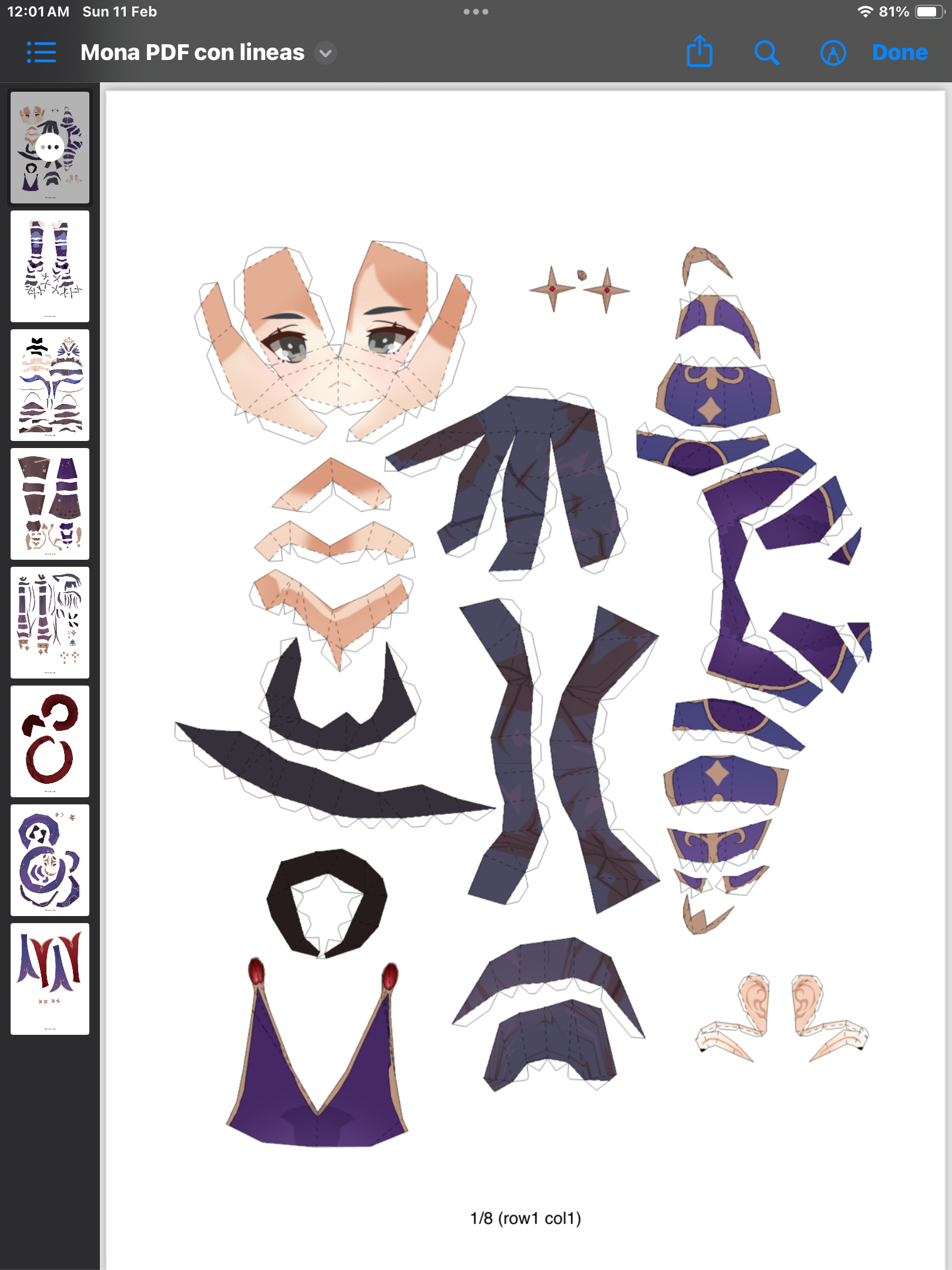 Genshin Impact Mona V2 Paper Craft